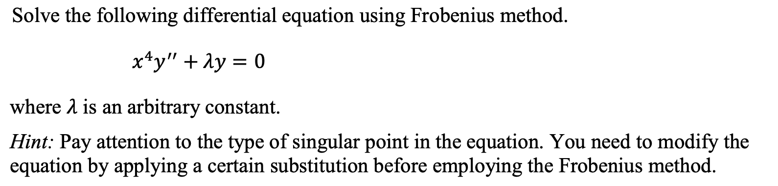 Solved Solve the following differential equation using | Chegg.com