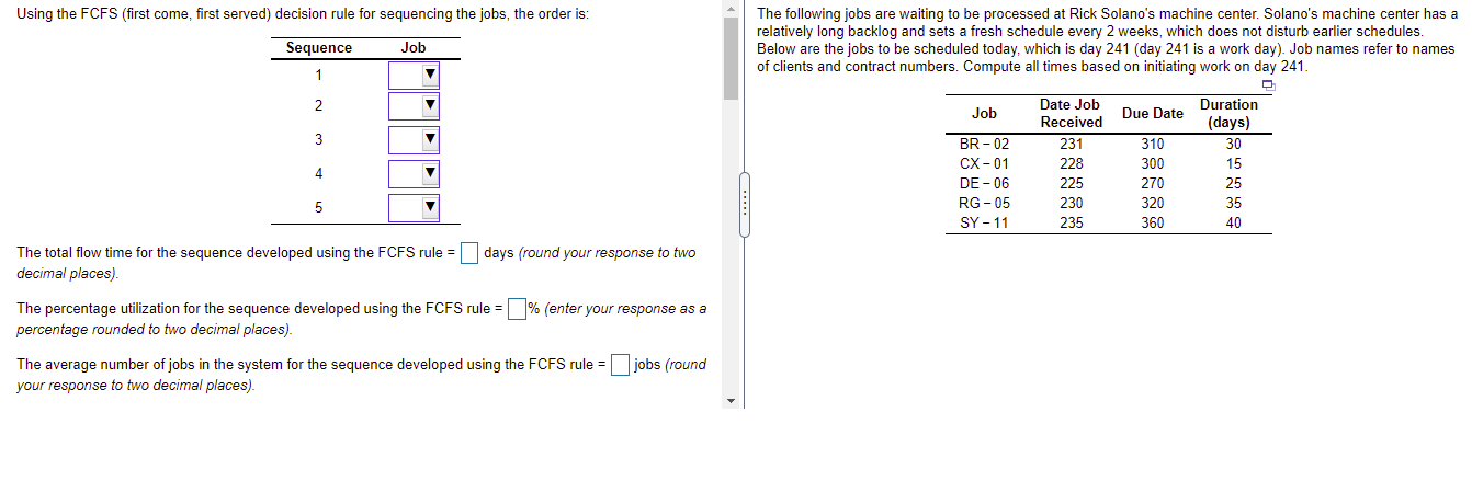 Solved Using the FCFS (first come first served) decision | Chegg.com