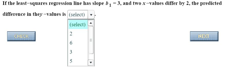 Solved If the least-squares regression line has slope b = 3, | Chegg.com