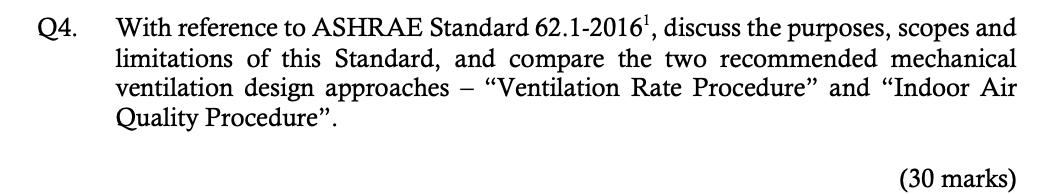Solved 24. With reference to ASHRAE Standard 62.1-2016 1 , | Chegg.com