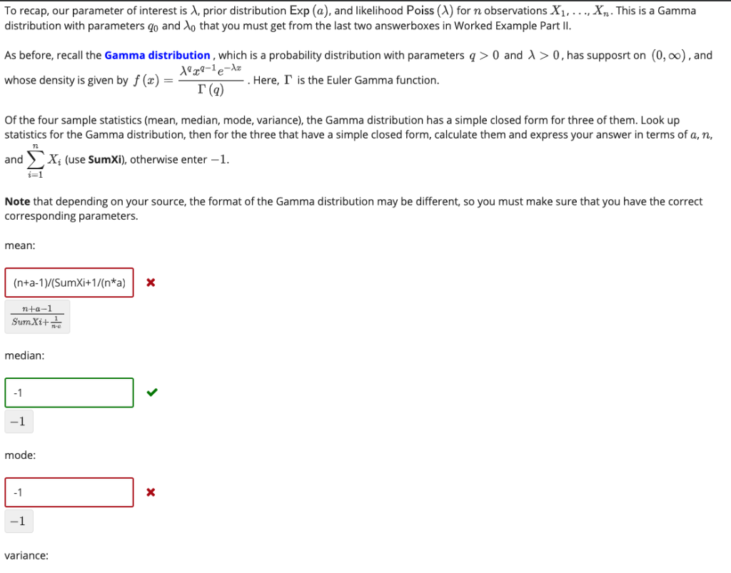 Solved To recap, our parameter of interest is λ prior | Chegg.com