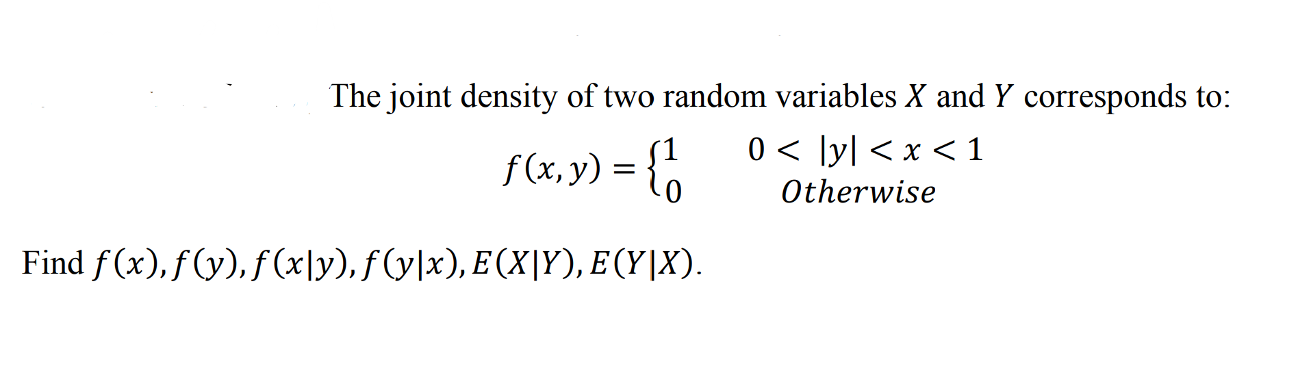 Solved The joint density of two random variables X and Y | Chegg.com
