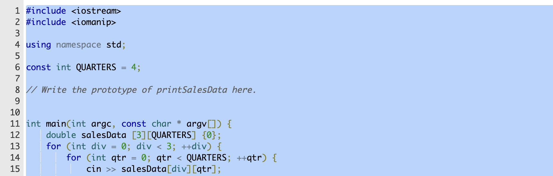 Solved Complete the program from the template to prints the | Chegg.com