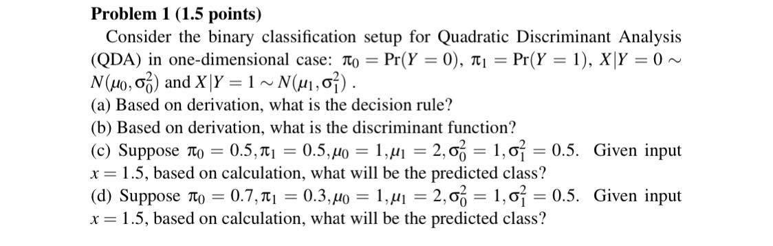 Problem 1 (1.5 points) Consider the binary | Chegg.com