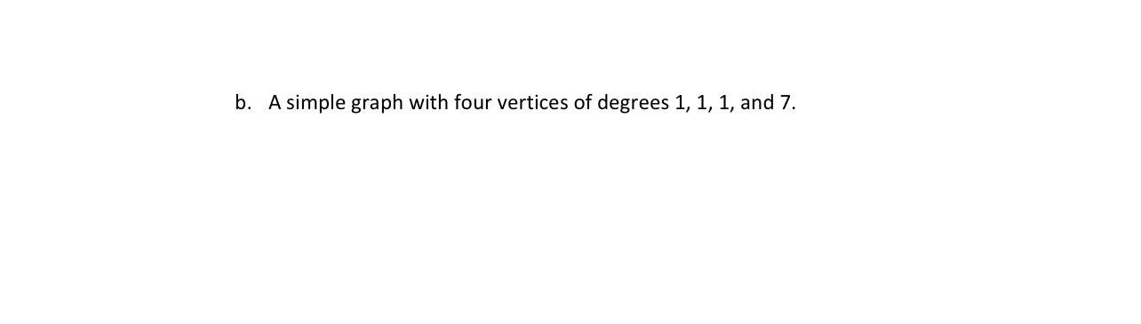 Solved b. A simple graph with four vertices of degrees 1, 1, | Chegg.com