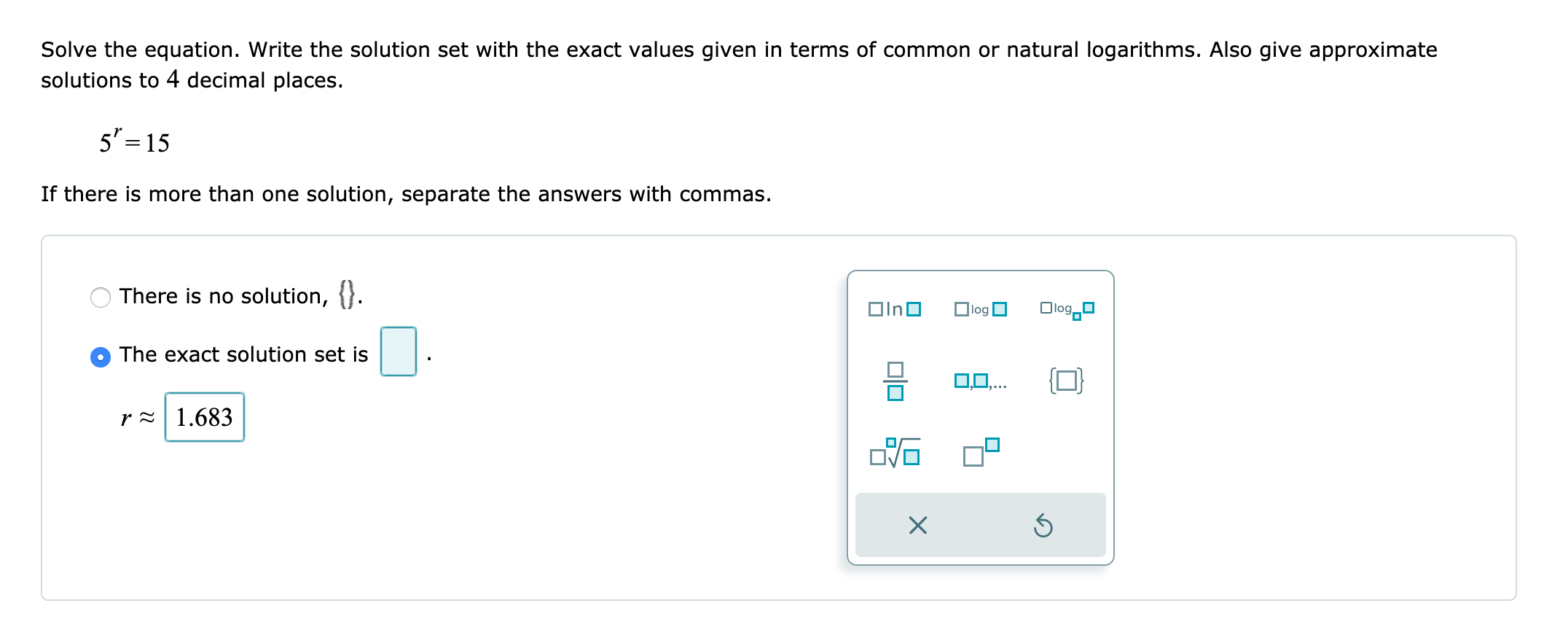 Solved Solve The Equation Write The Solution Set With The