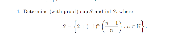 Solved Determine(WITH A PROOF) the InfE and SupE of the | Chegg.com