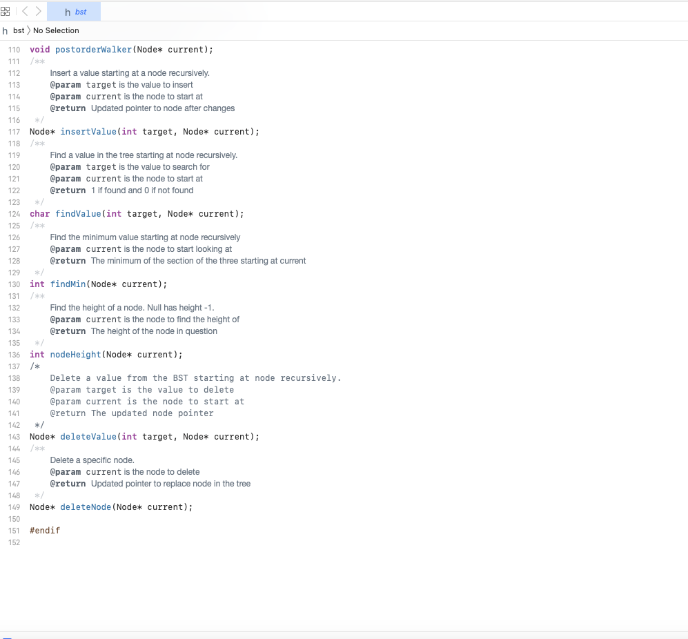 Solved Need help with this in c Part 1: Finish BST | Chegg.com