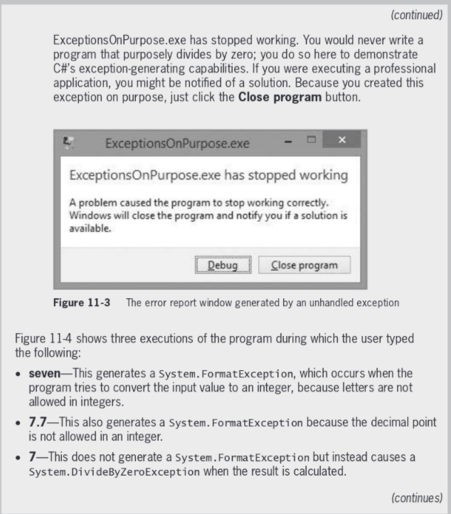 Solved You Do It Purposely Causing Exceptions C# generates | Chegg.com