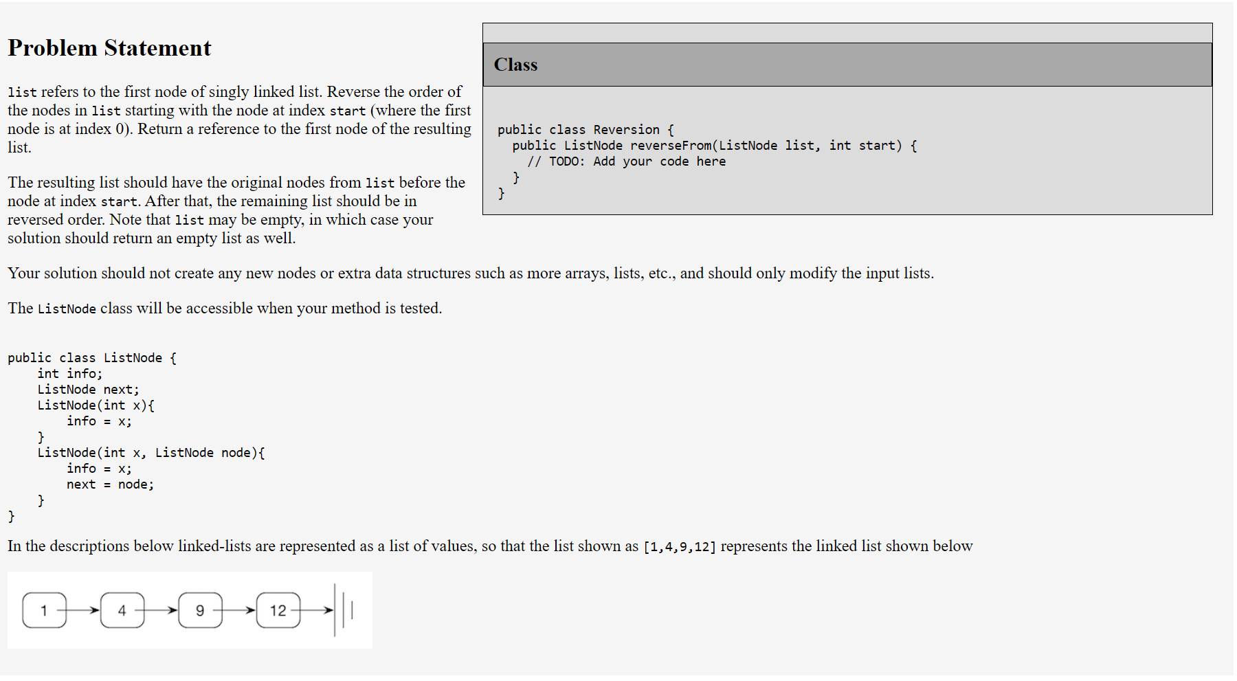 Solved Problem Statement list refers to the first node of | Chegg.com