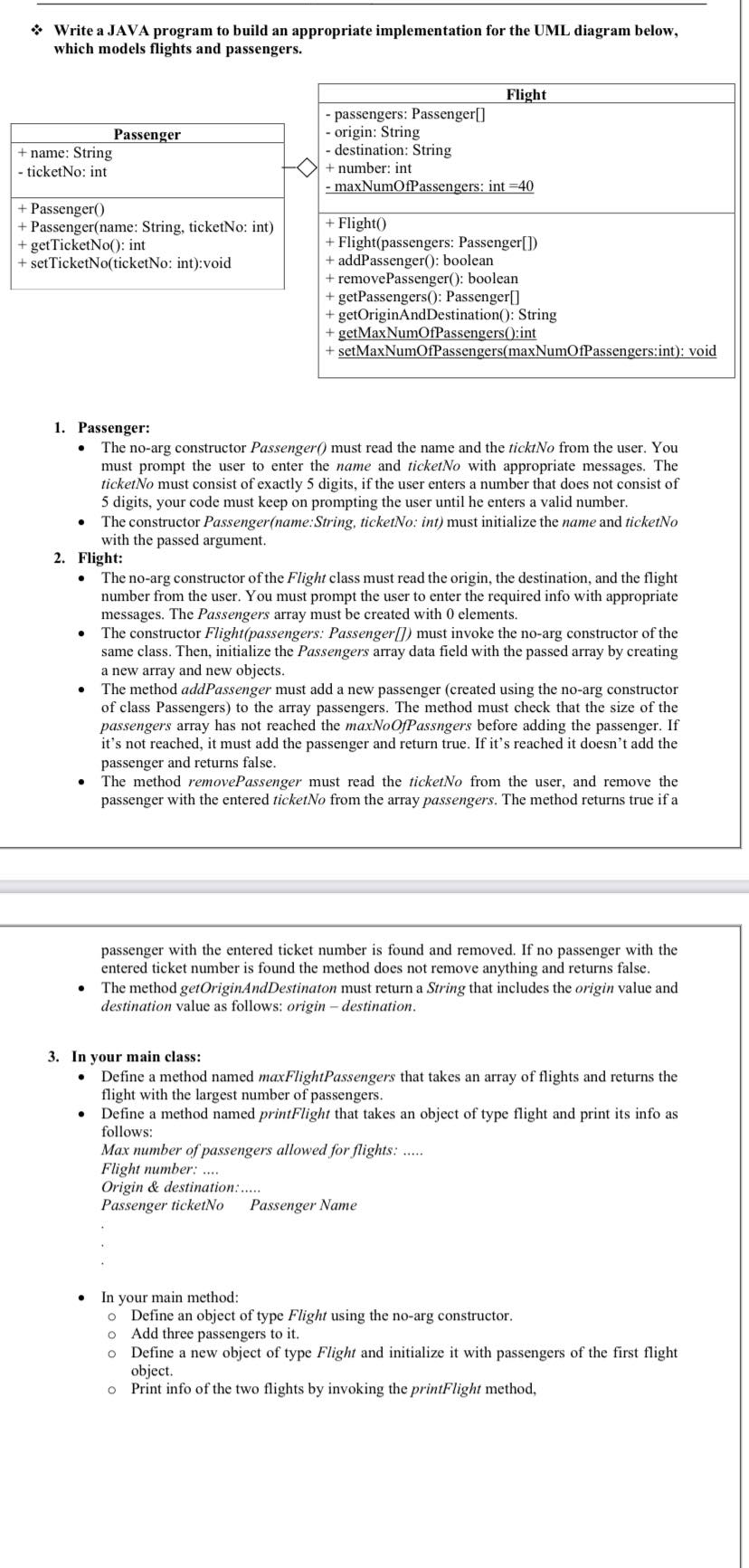 Solved *Write a JAVA program to build an appropriate | Chegg.com