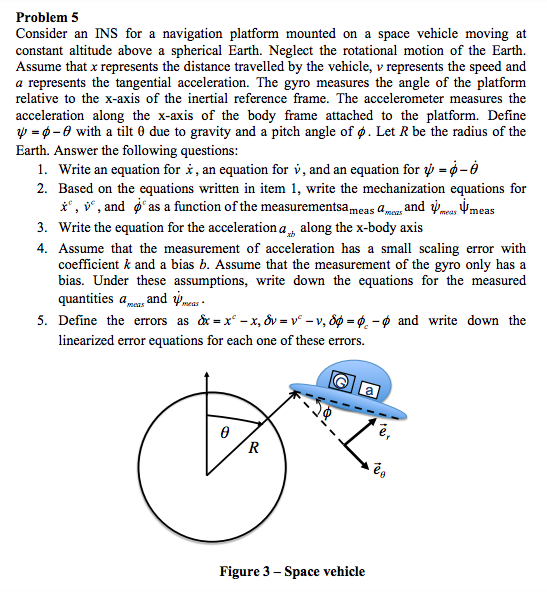 Problem 5 Consider an INS for a navigation platform | Chegg.com