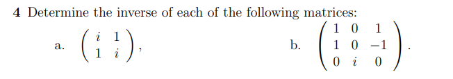 Solved 4 Determine the inverse of each of the following | Chegg.com