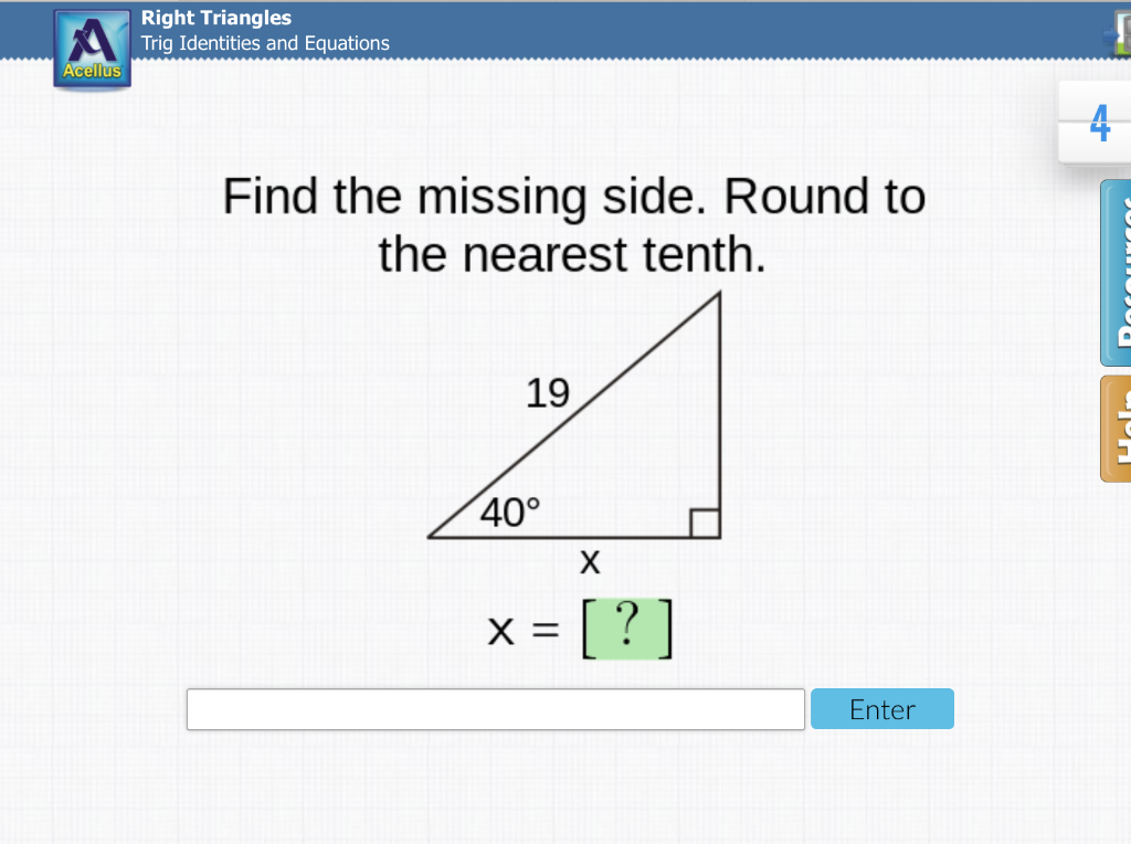 Solved Right Triangles Trig Identities and Equations Acellus | Chegg.com