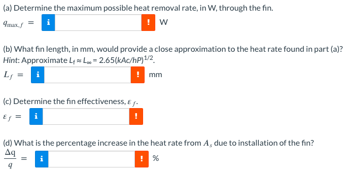 Solved (a) Determine the maximum possible heat removal rate, | Chegg.com