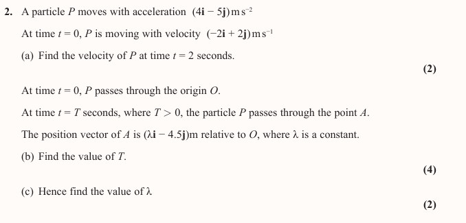 Solved 2. A particle P moves with acceleration (4i – 5j)ms? | Chegg.com