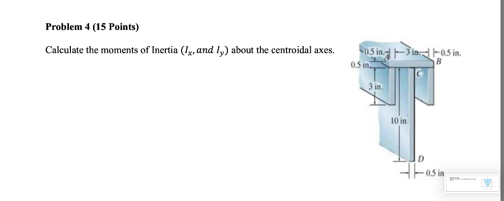 Solved Calculate the moments of Inertia (Ix, and Iy) about | Chegg.com