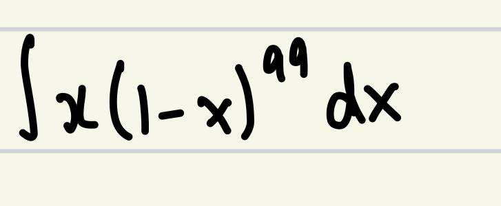 Solved ∫x(1−x)99dx | Chegg.com