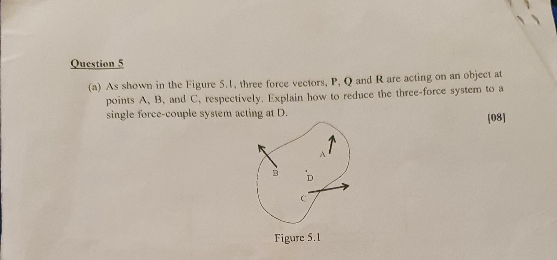 Solved Question 5 (a) As shown in the Figure 5.1, three | Chegg.com