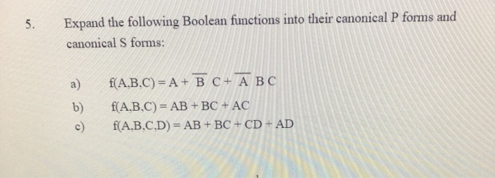 Solved Expand the following Boolean functions into their | Chegg.com