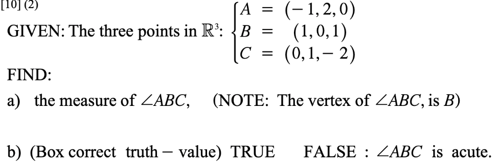 Solved GIVEN: The three points in | Chegg.com