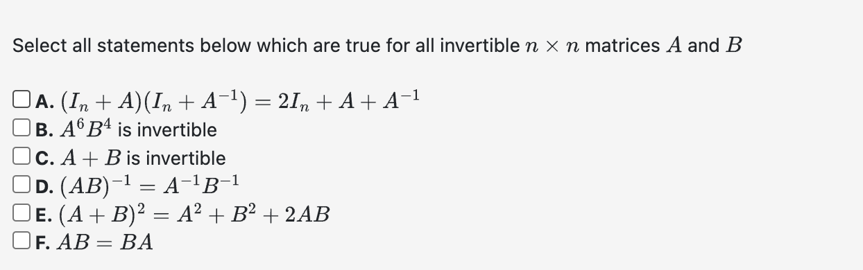 Solved Select all statements below which are true for all | Chegg.com