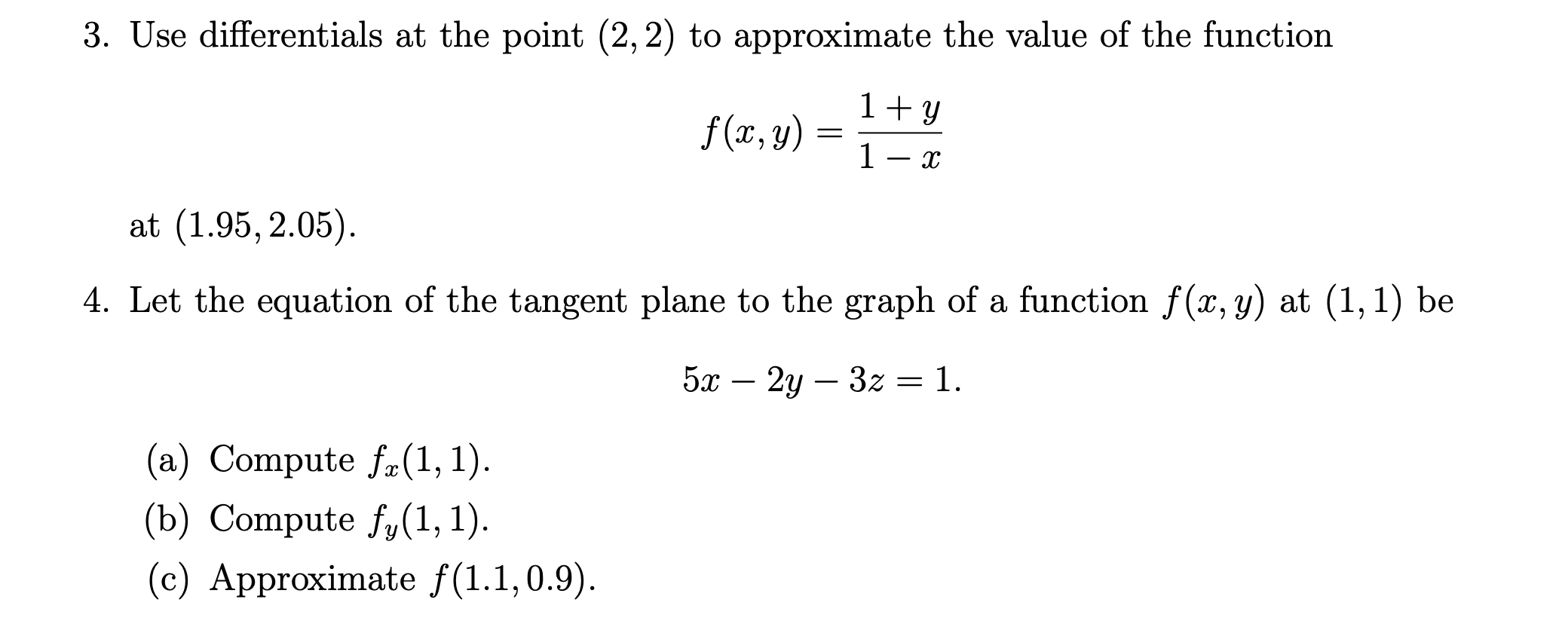 Solved 3. Use differentials at the point (2, 2) to | Chegg.com