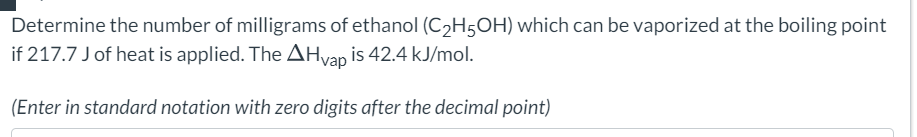Solved Determine the number of milligrams of ethanol | Chegg.com