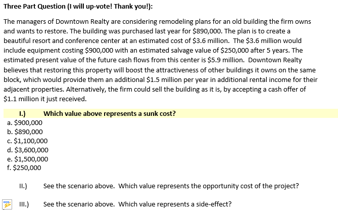 Solved Three Part Question (I will up-vote! Thank you!): The | Chegg.com