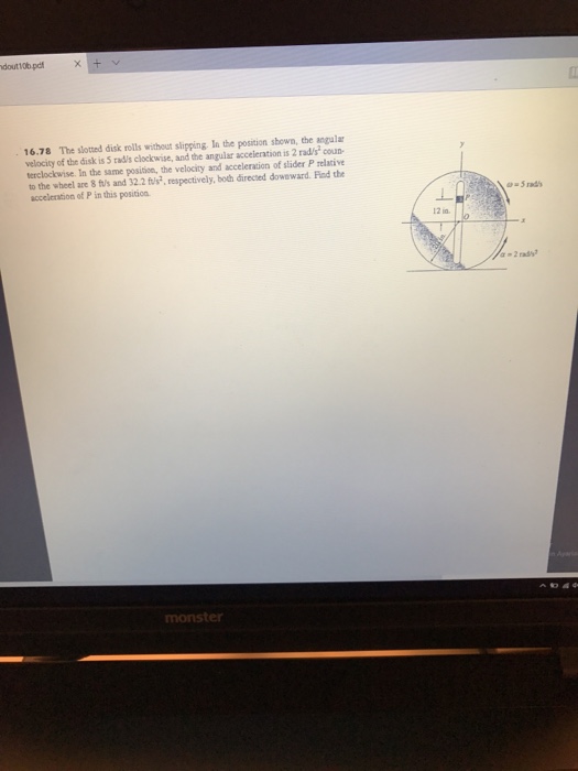 Solved .16-108. At a given instant, the slider block A has | Chegg.com
