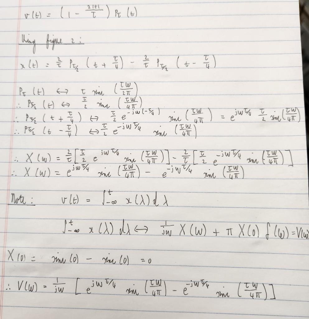 Solved Consider the triangular pulse function v(t) shown in | Chegg.com