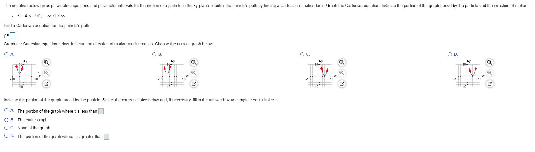 Solved The equation below gives parametric equations and | Chegg.com