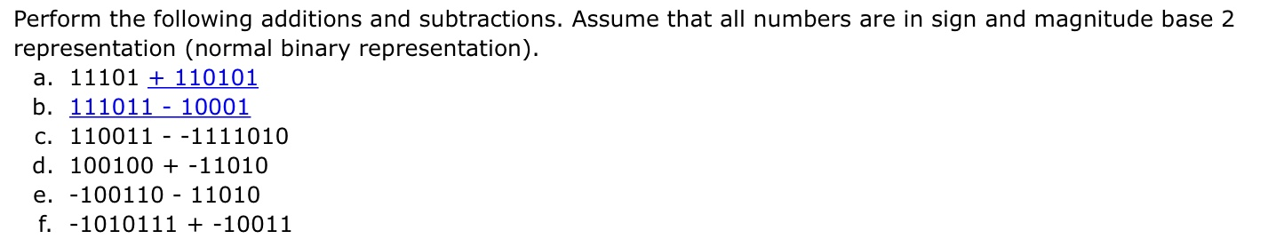 Solved Perform the following additions and subtractions. | Chegg.com