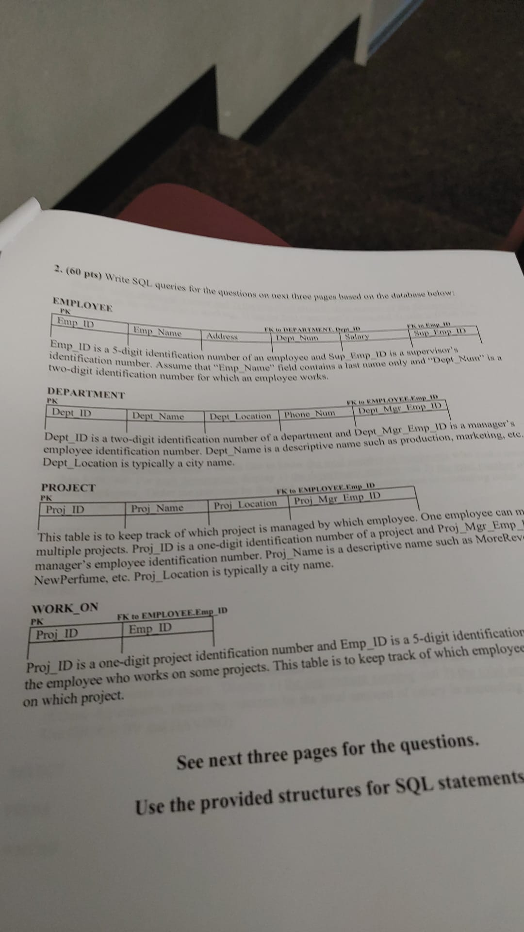 Solved 2. (60pts) Write SQL queries for the questions on | Chegg.com