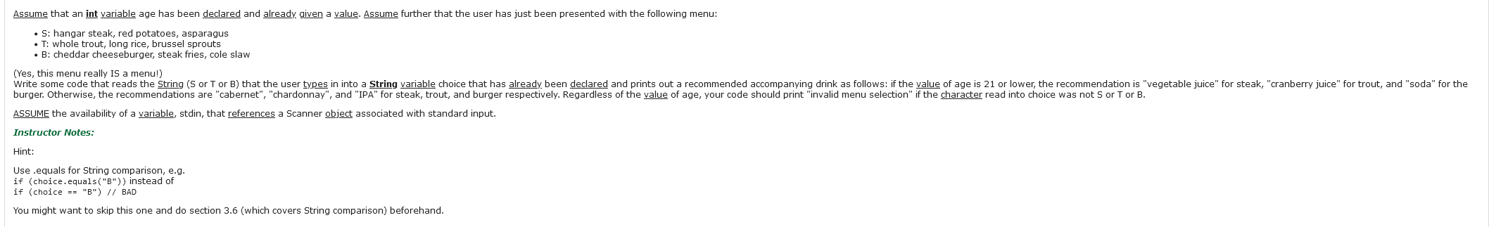 Solved Write some code that reads the String (S or T or B) | Chegg.com