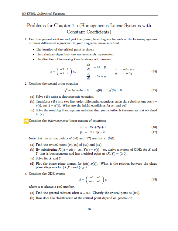 Solved MATH302 Dfferential Equations Problems for Chapter | Chegg.com Solved MATH302 Dfferential Equations Problems for Chapter | Chegg.com