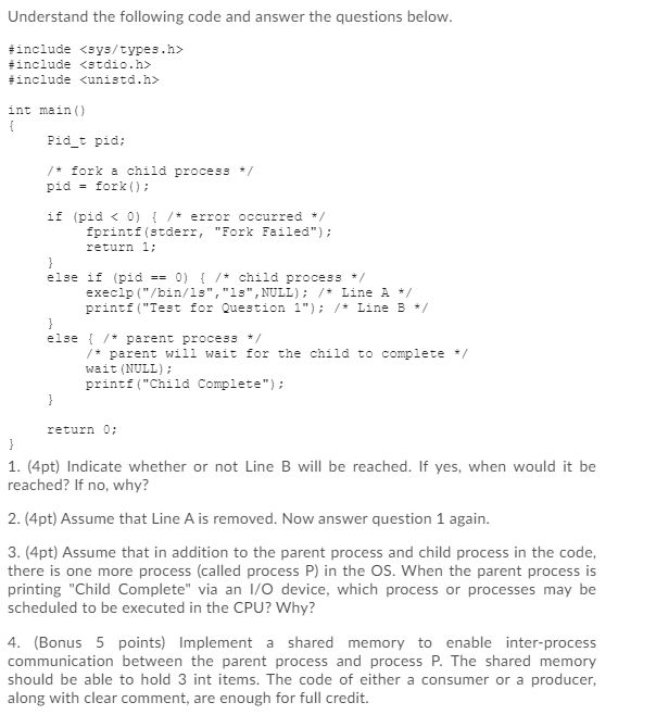 Solved Understand the following code and answer the | Chegg.com