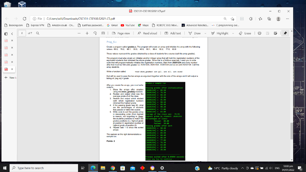 Solved Create a program called grades.c. The program will | Chegg.com