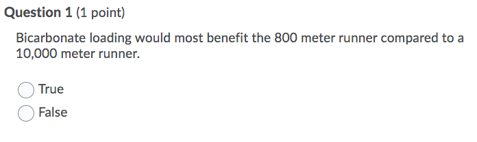 Solved Question 1 (1 point) Bicarbonate loading would most | Chegg.com