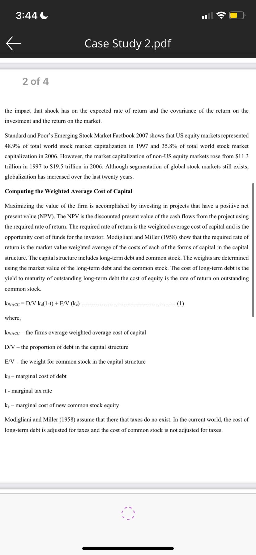 Solved Case Study 2: Calculating the weighted average cost | Chegg.com