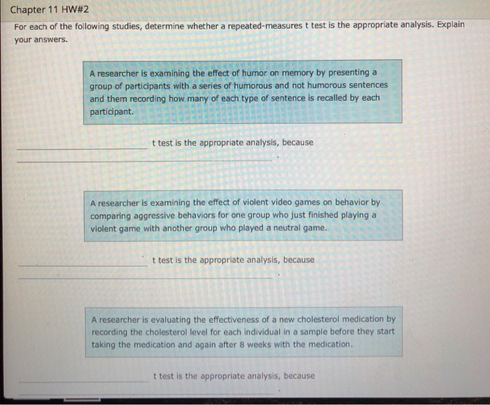 Solved Chapter 11 HW#2 For each of the following studies, | Chegg.com
