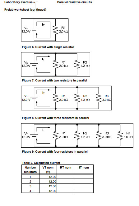 Solved Laboratory exercise 6 Parallel resistive circuits | Chegg.com