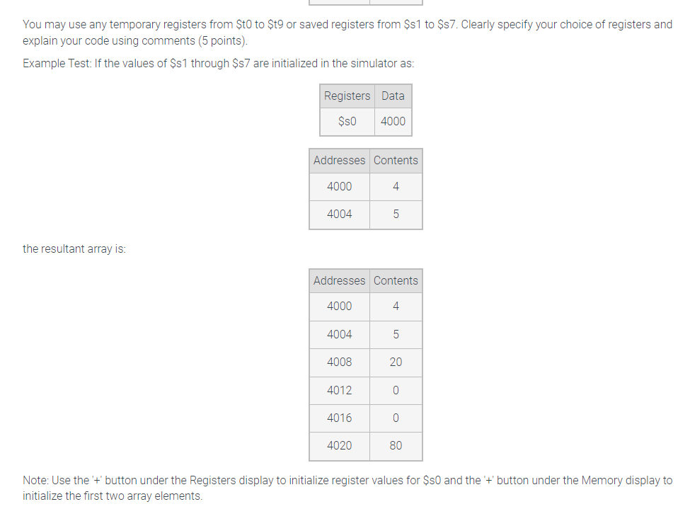 Solved You may use any temporary registers from $t0 to $t9 | Chegg.com