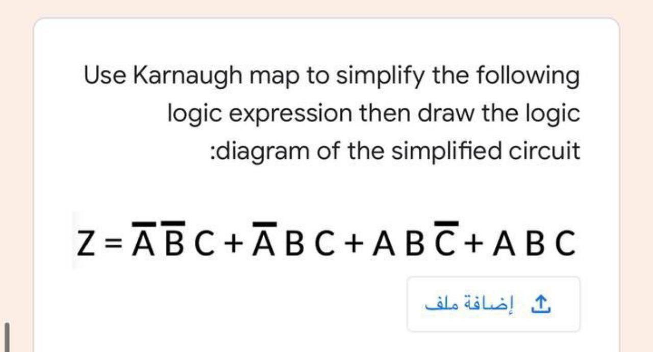 Solved Use Karnaugh map to simplify the following logic | Chegg.com