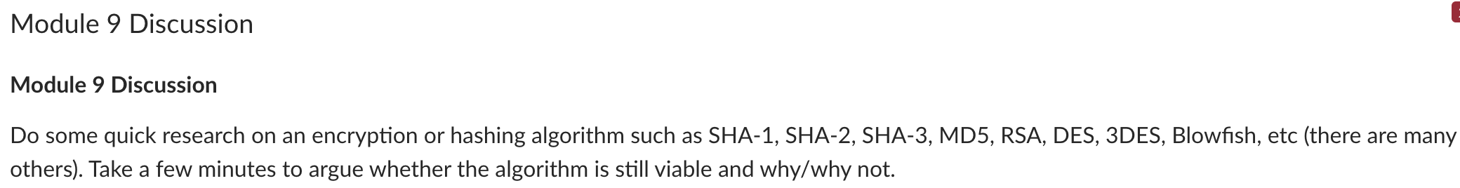 Module 9 Discussion Module 9 Discussion Do some quick | Chegg.com