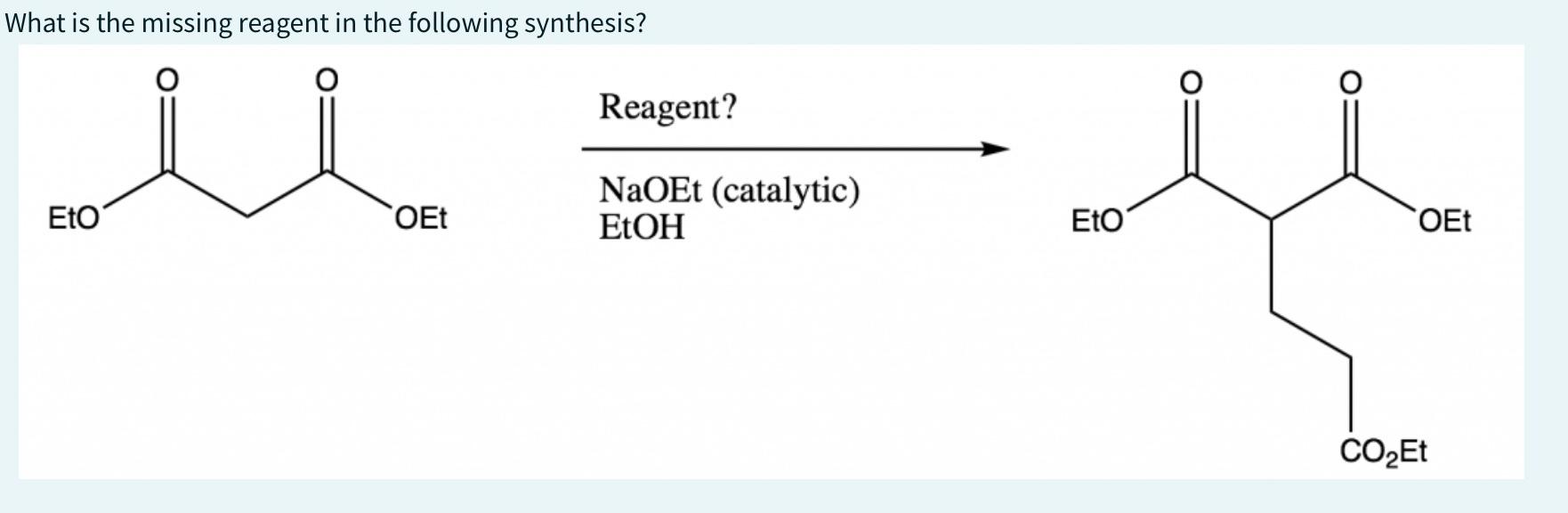 Solved What is the missing reagent in the following | Chegg.com