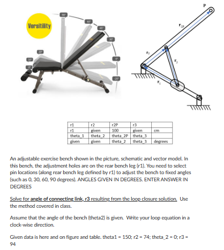 Solved An adjustable exercise bench shown in the picture, | Chegg.com