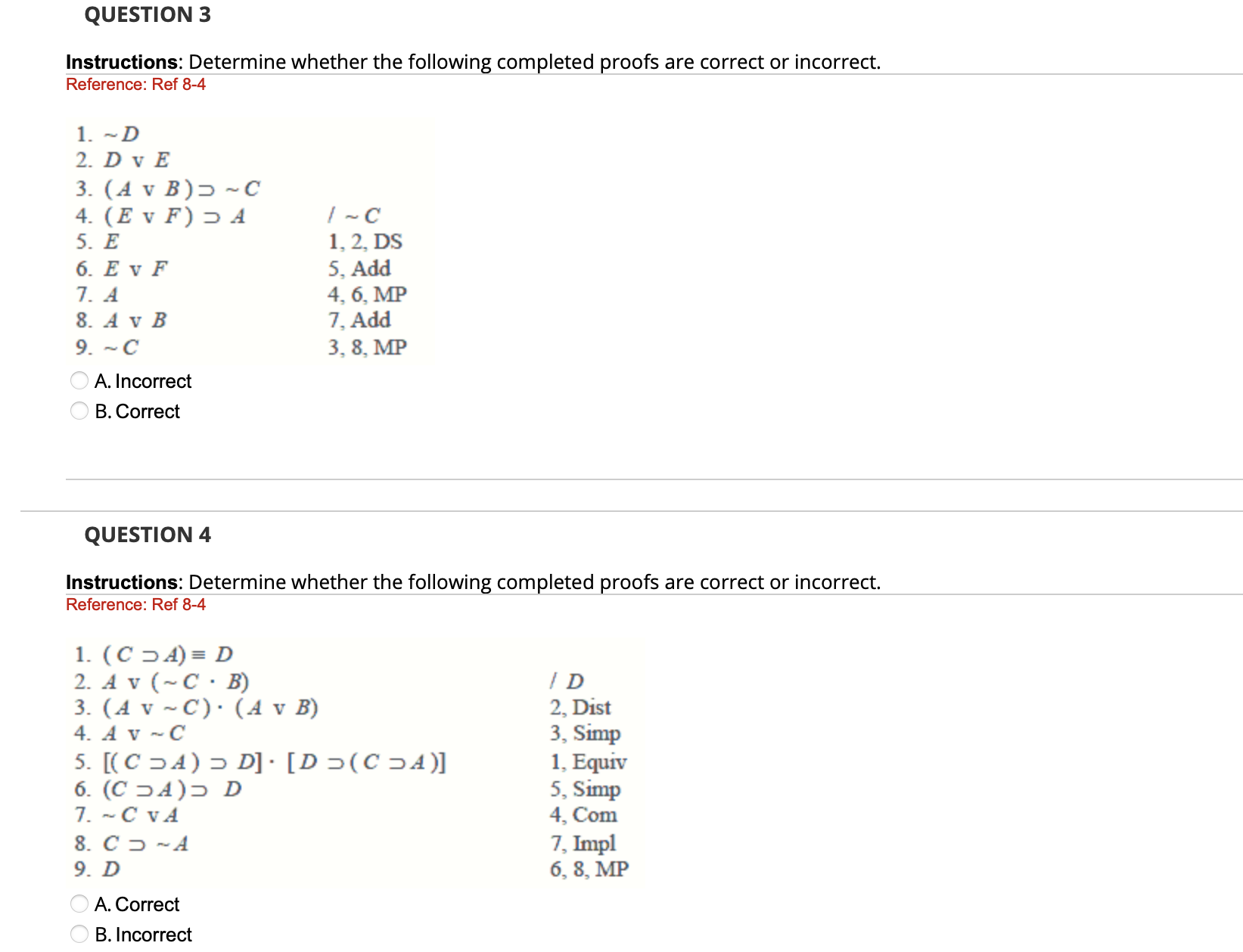 Solved QUESTION 3 Instructions: Determine whether the | Chegg.com