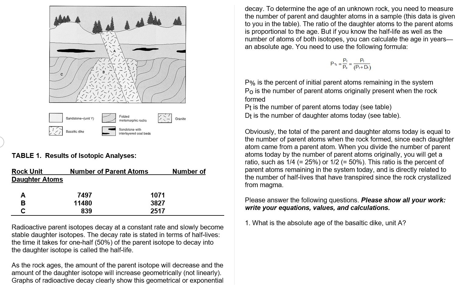 Solved decay. To determine the age of an unknown rock, you | Chegg.com