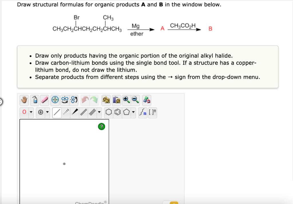 Solved Draw structural formulas for organic products A and B | Chegg.com